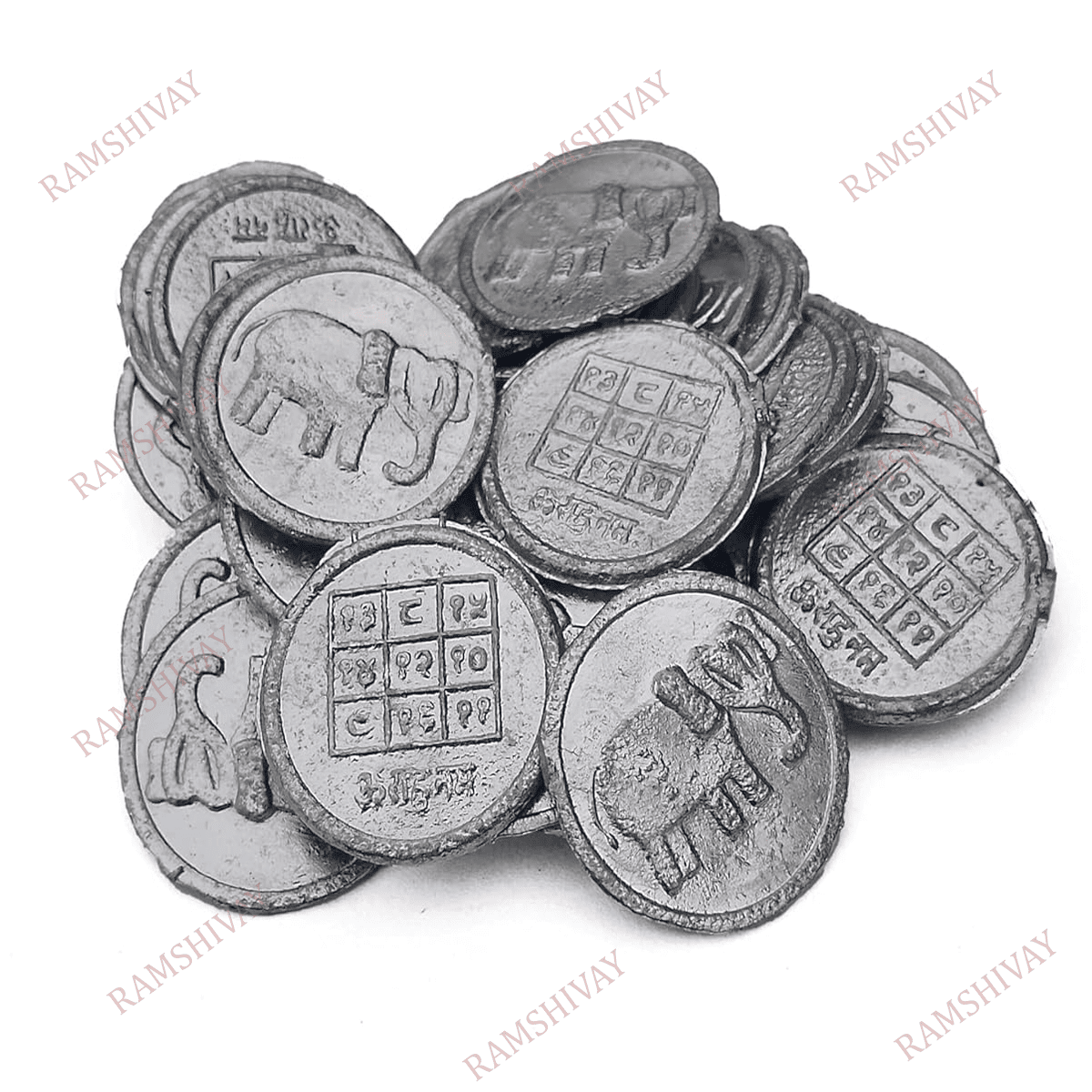 Lead Rahu Shanti Coins for Jal Pravah | Silver Ranga Remedy – Ramshivay